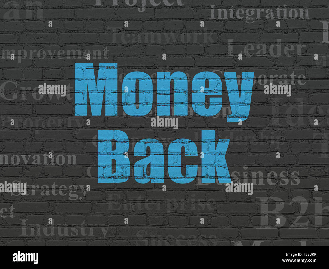 Business concept: Money Back on wall background Stock Photo - Alamy