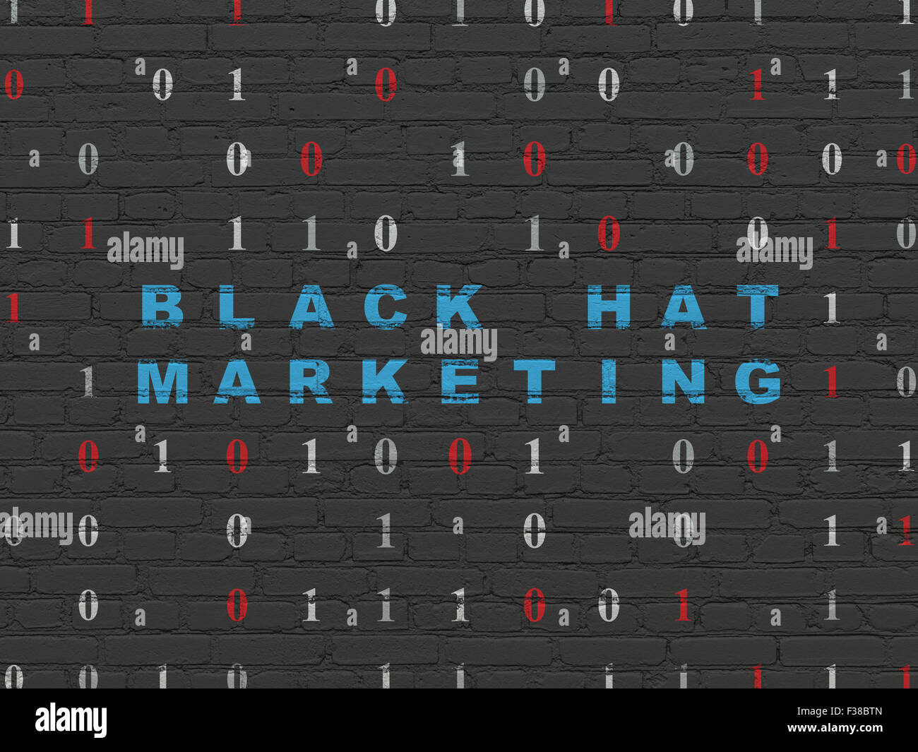Business concept: Black Hat Marketing on wall background Stock Photo ...