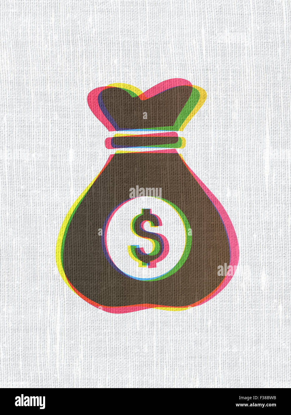 Business concept: Money Bag on fabric texture background Stock Photo ...