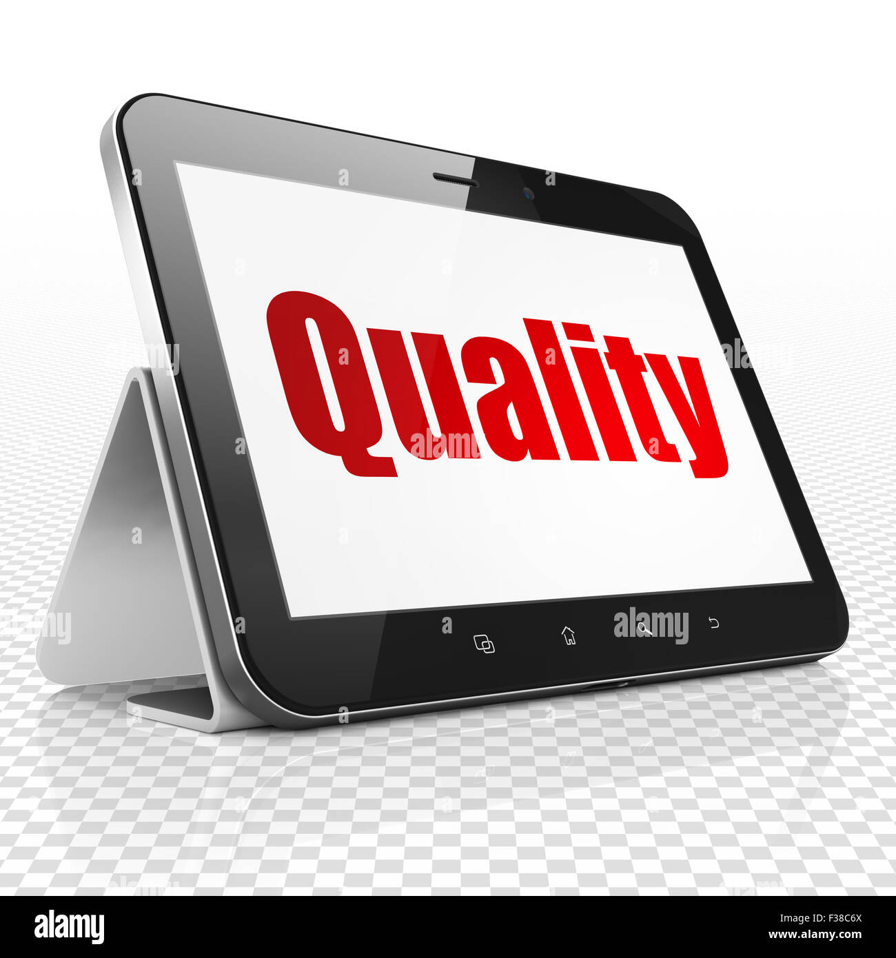 Marketing concept: Tablet Computer with Quality on display Stock Photo ...