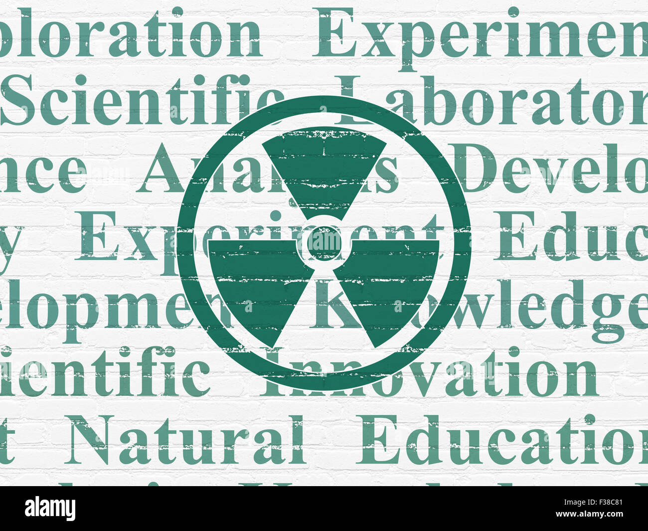 Science concept: Radiation on wall background Stock Photo - Alamy