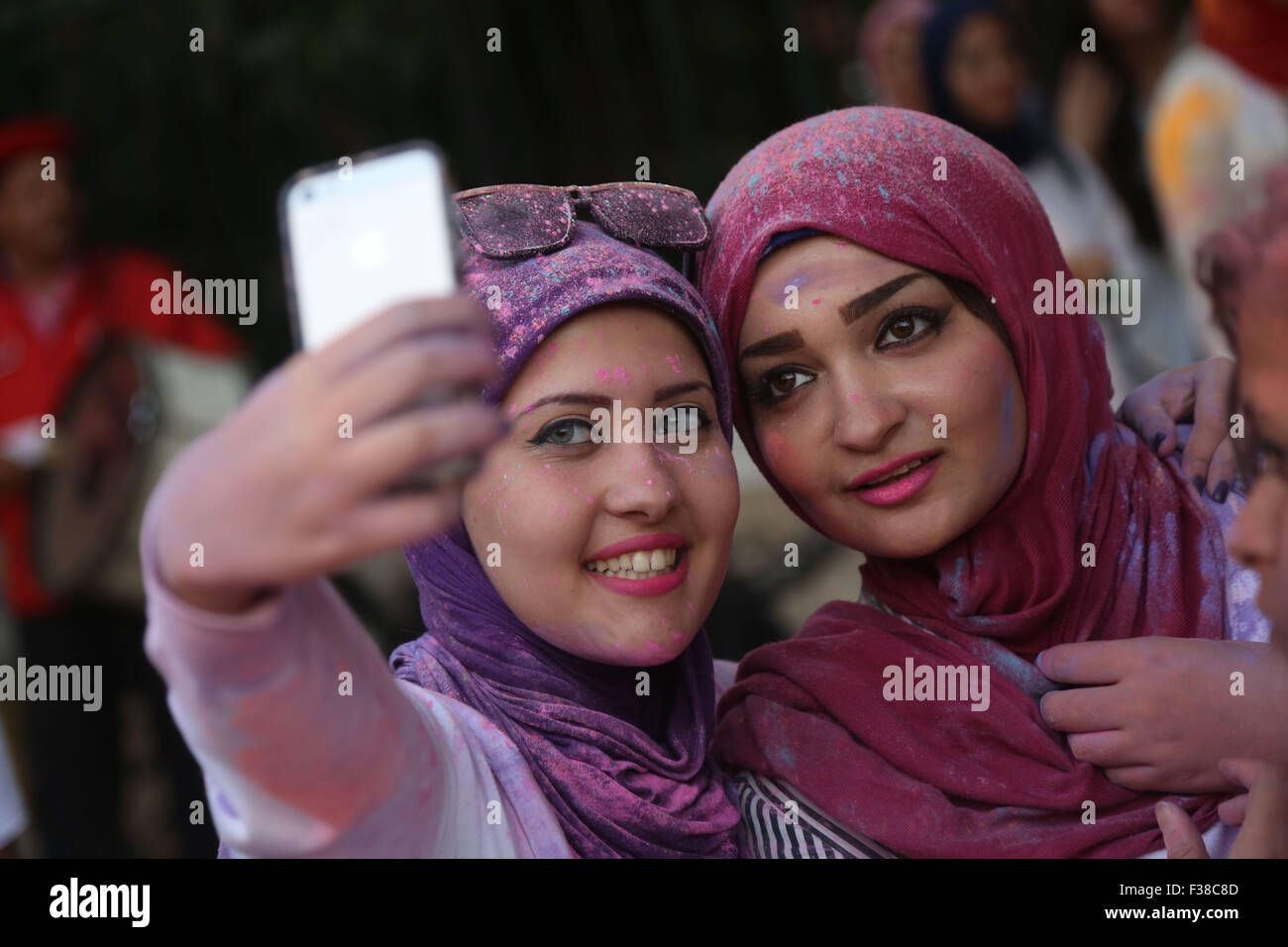 Cairo. 1st Oct, 2015. Egyptians pose for selfie in the Festival of ...