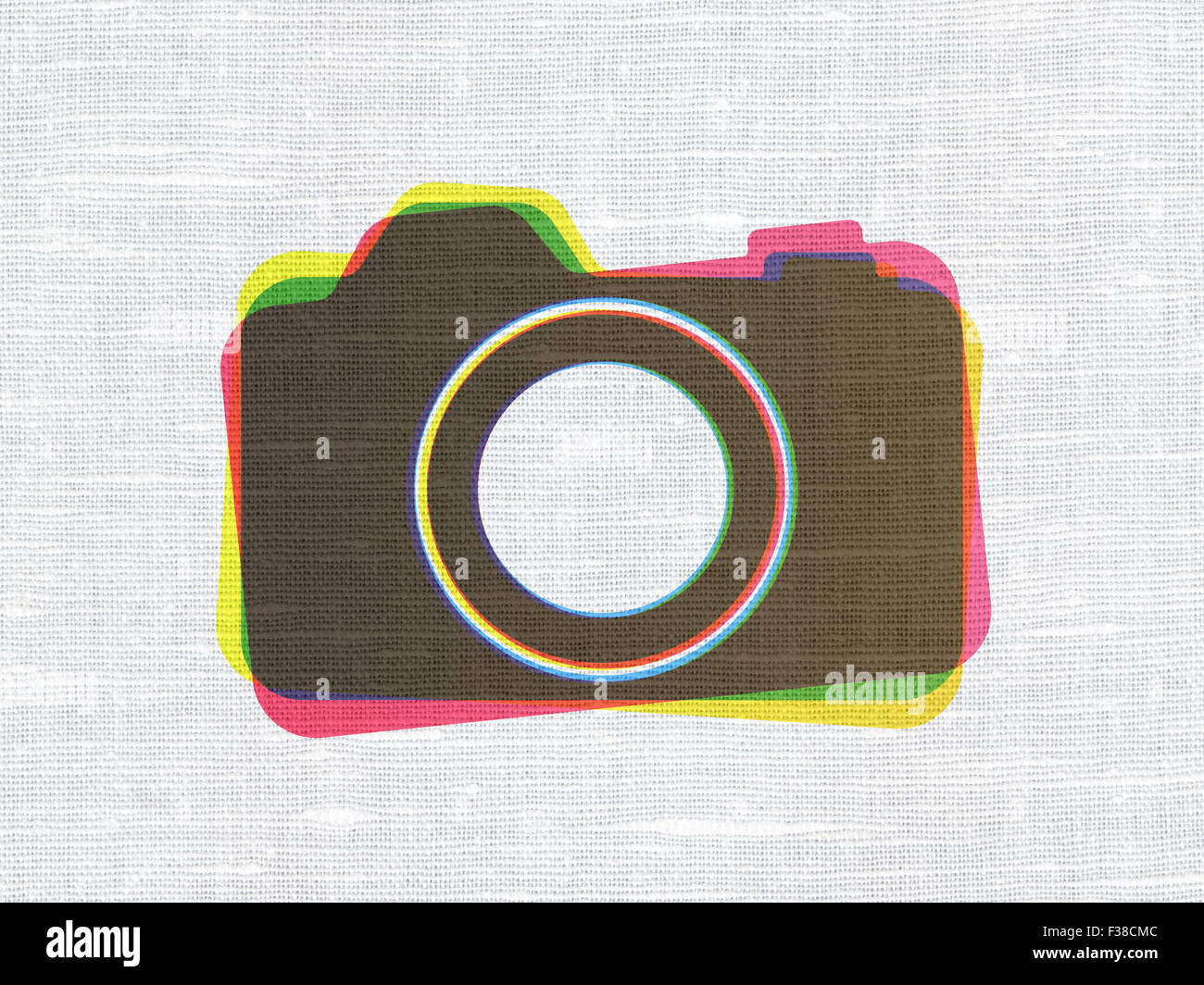 Vacation concept: Photo Camera on fabric texture background Stock Photo ...