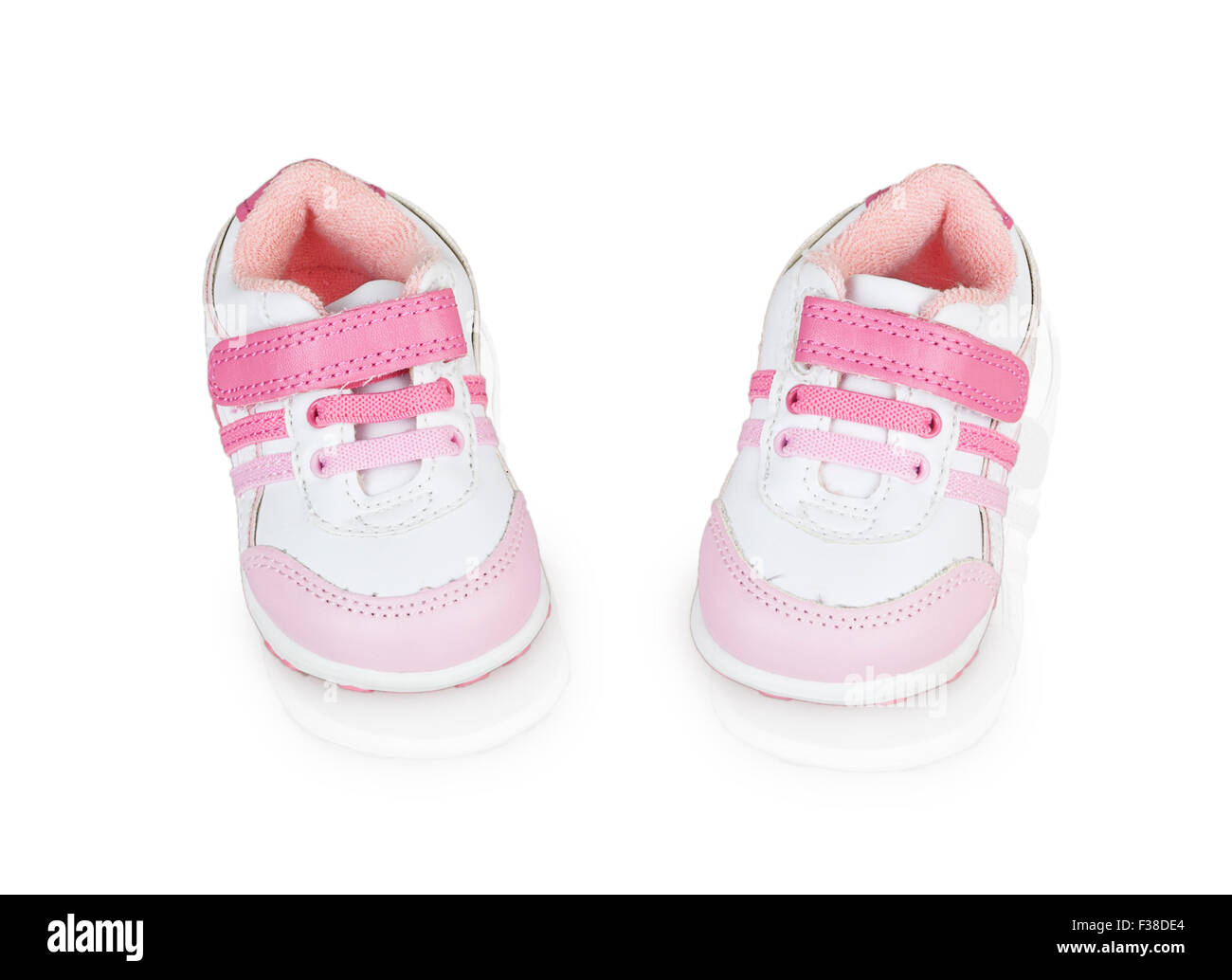 little pink shoes isolated on white background Stock Photo - Alamy