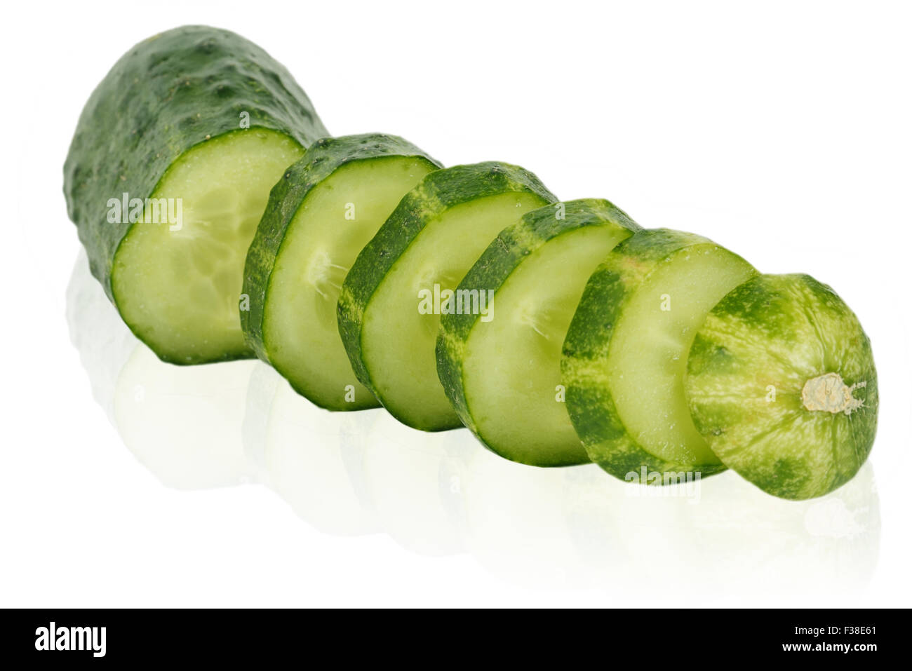 Fresh sliced cucumber isolated on white background Stock Photo - Alamy