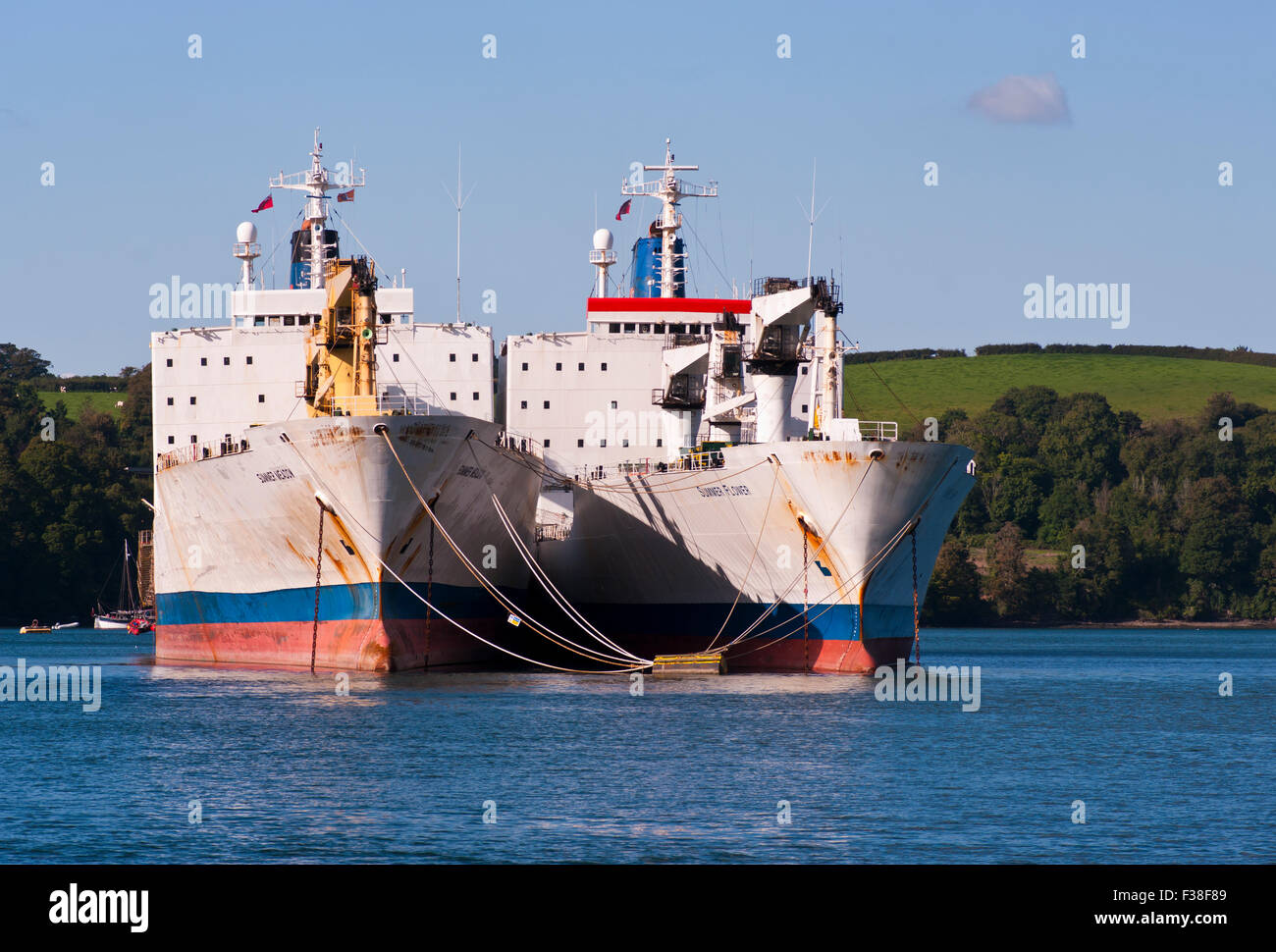 2 Large Reefer Ships Summer Meadow and Summer Flower laid Up On The ...
