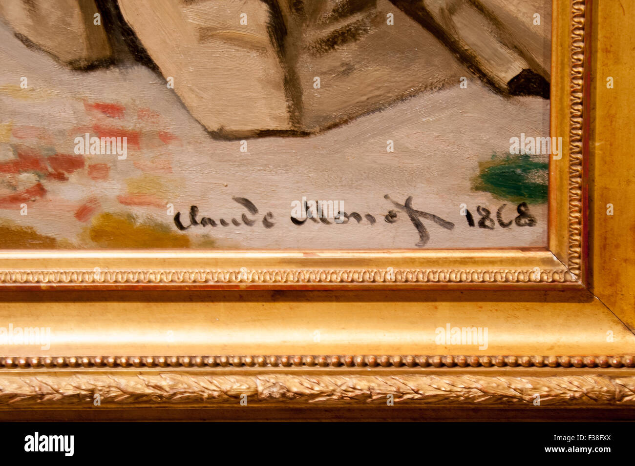 Turin, Italy, 1st October 2015 - the signature of Monet on a ...