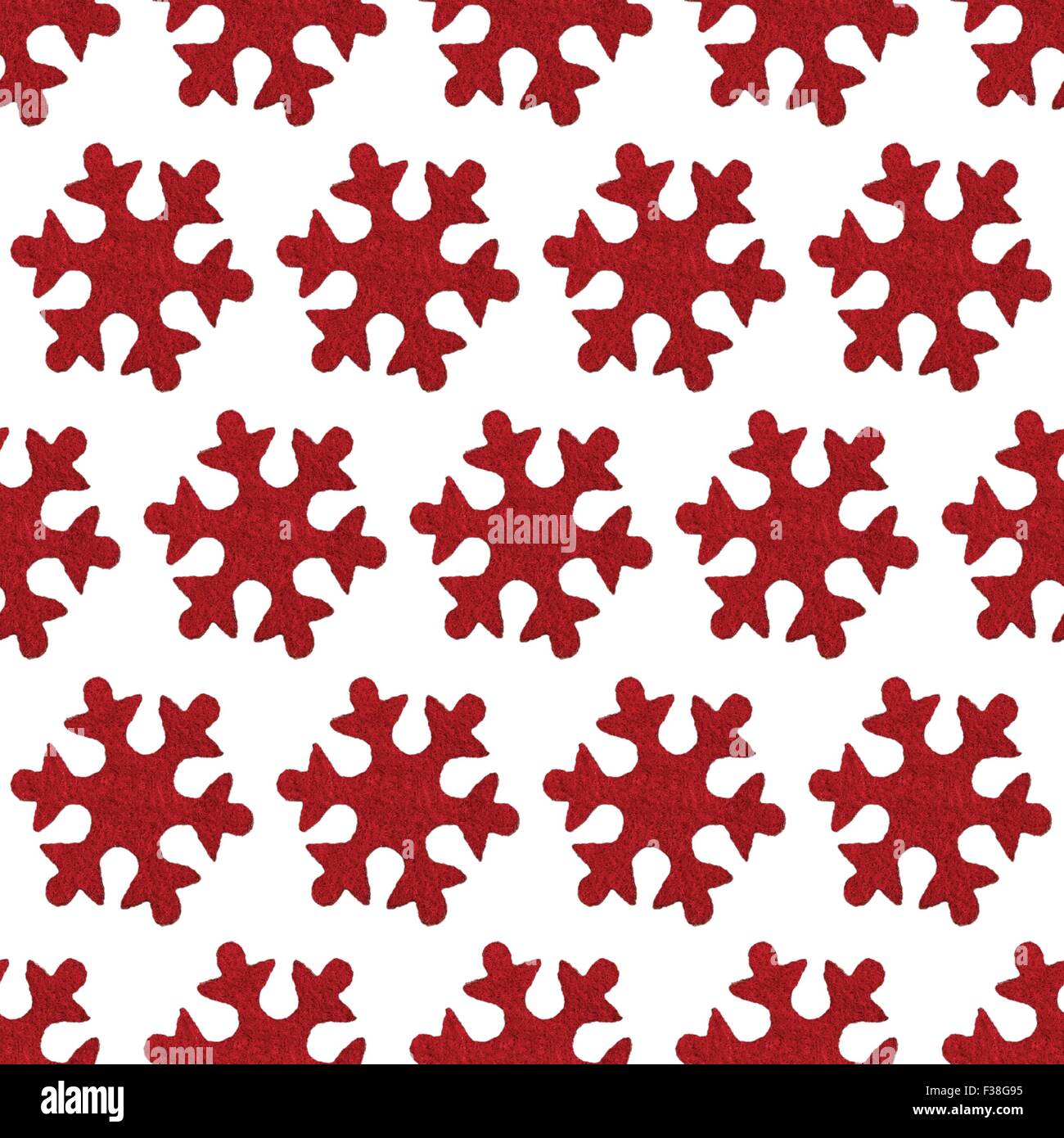 Seamless repeating pattern of red snowflakes on white background Stock ...