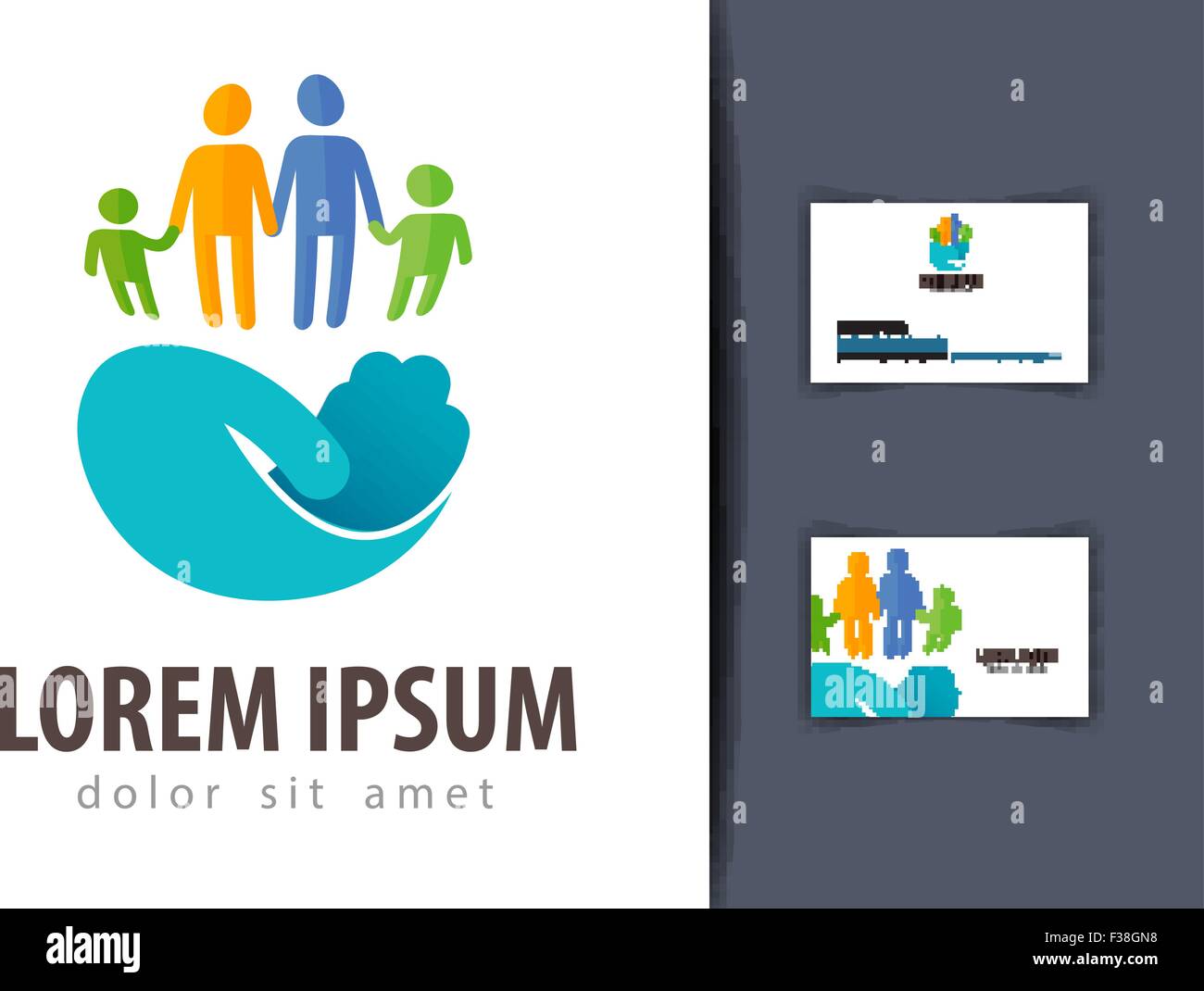 family vector logo design template. children or charity icon Stock ...