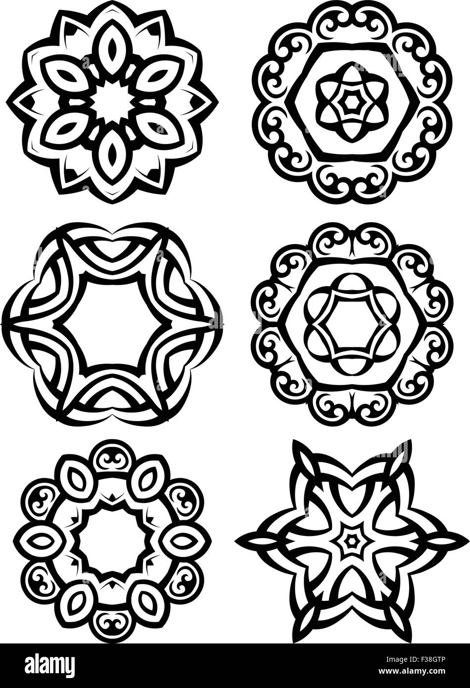 Tribal Tattoo Circular Vector Art Stock Vector Image & Art - Alamy
