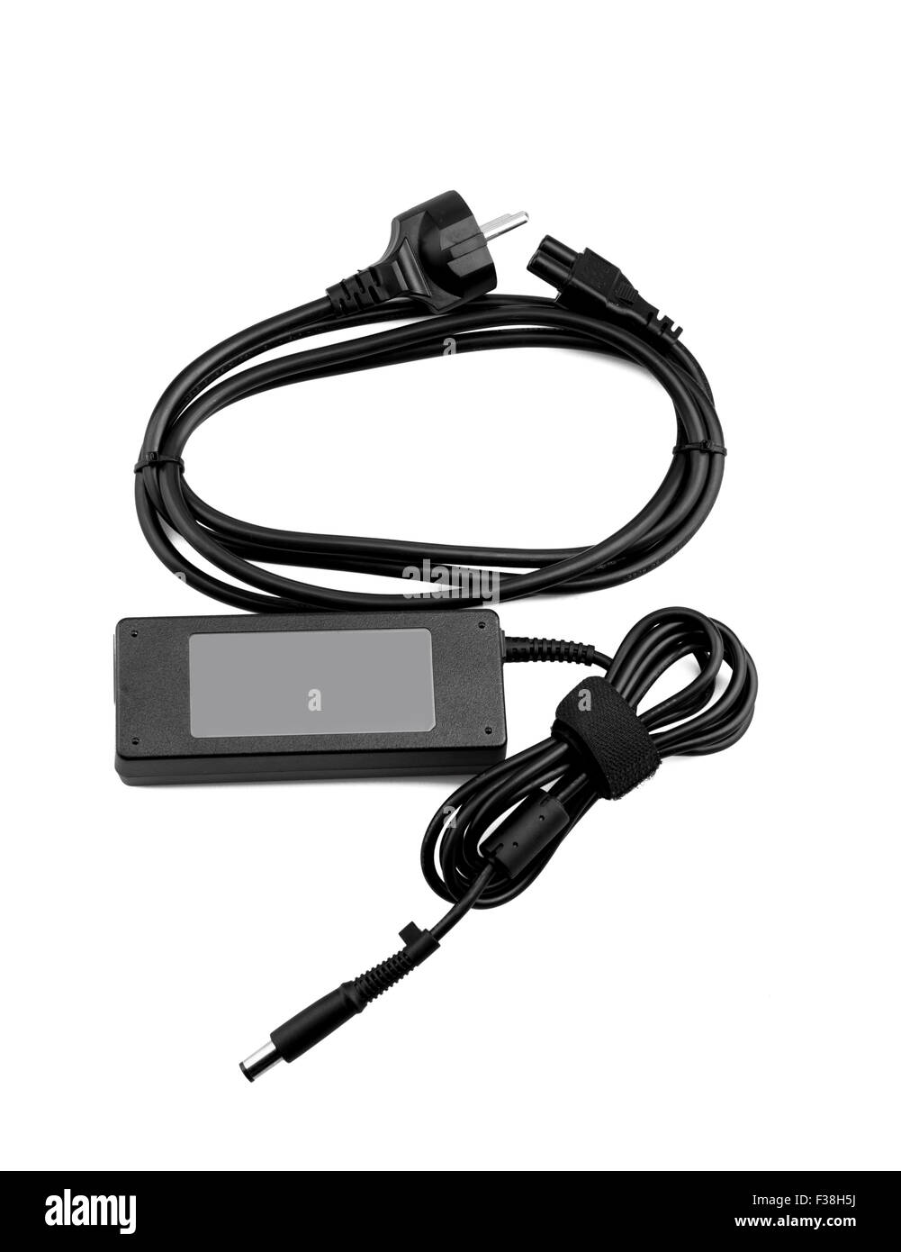 The power supply unit of the laptop on a white background Stock Photo ...