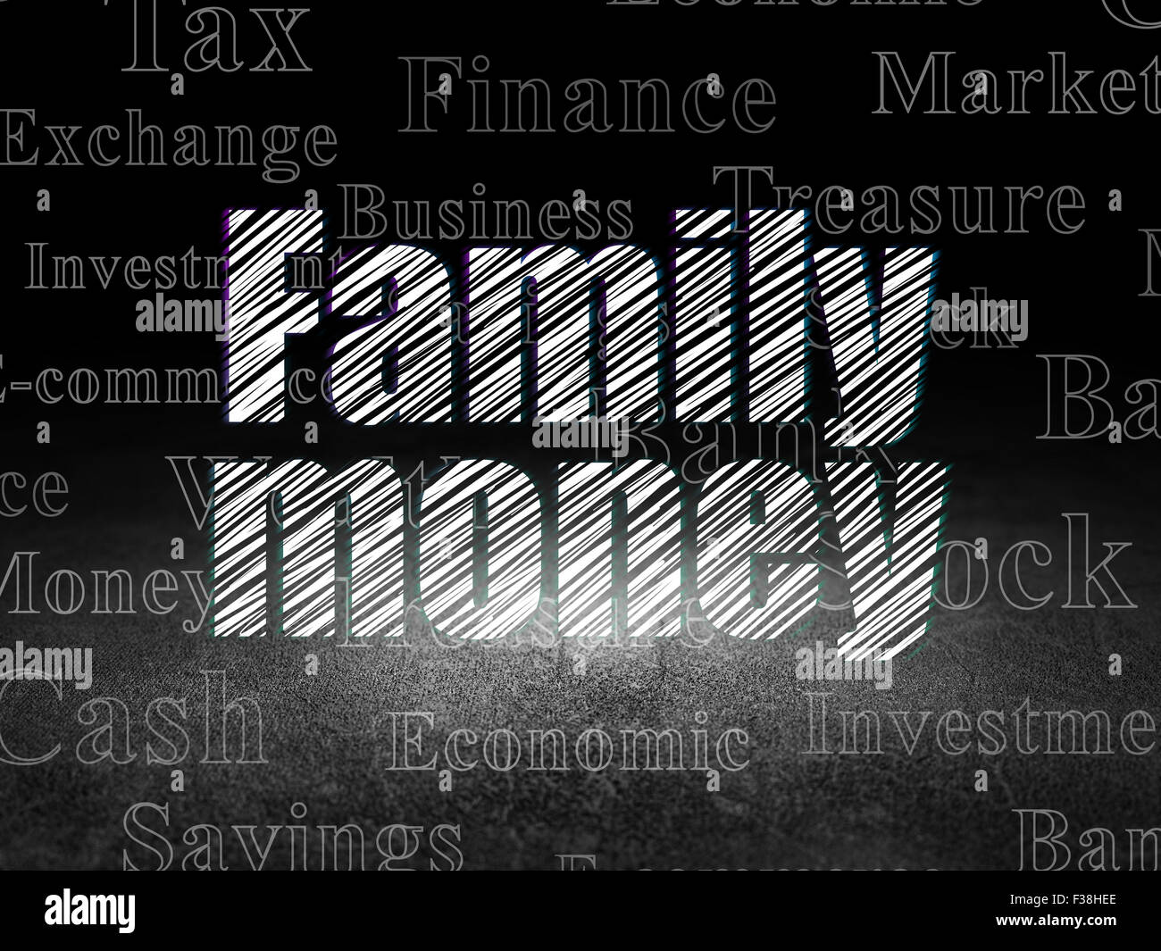 Currency concept: Family Money in grunge dark room Stock Photo - Alamy