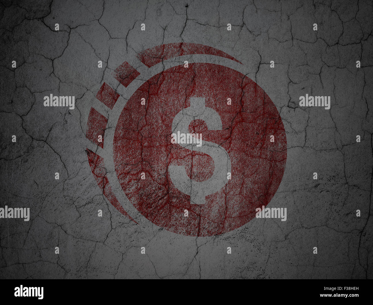 Banking concept: Dollar Coin on grunge wall background Stock Photo - Alamy