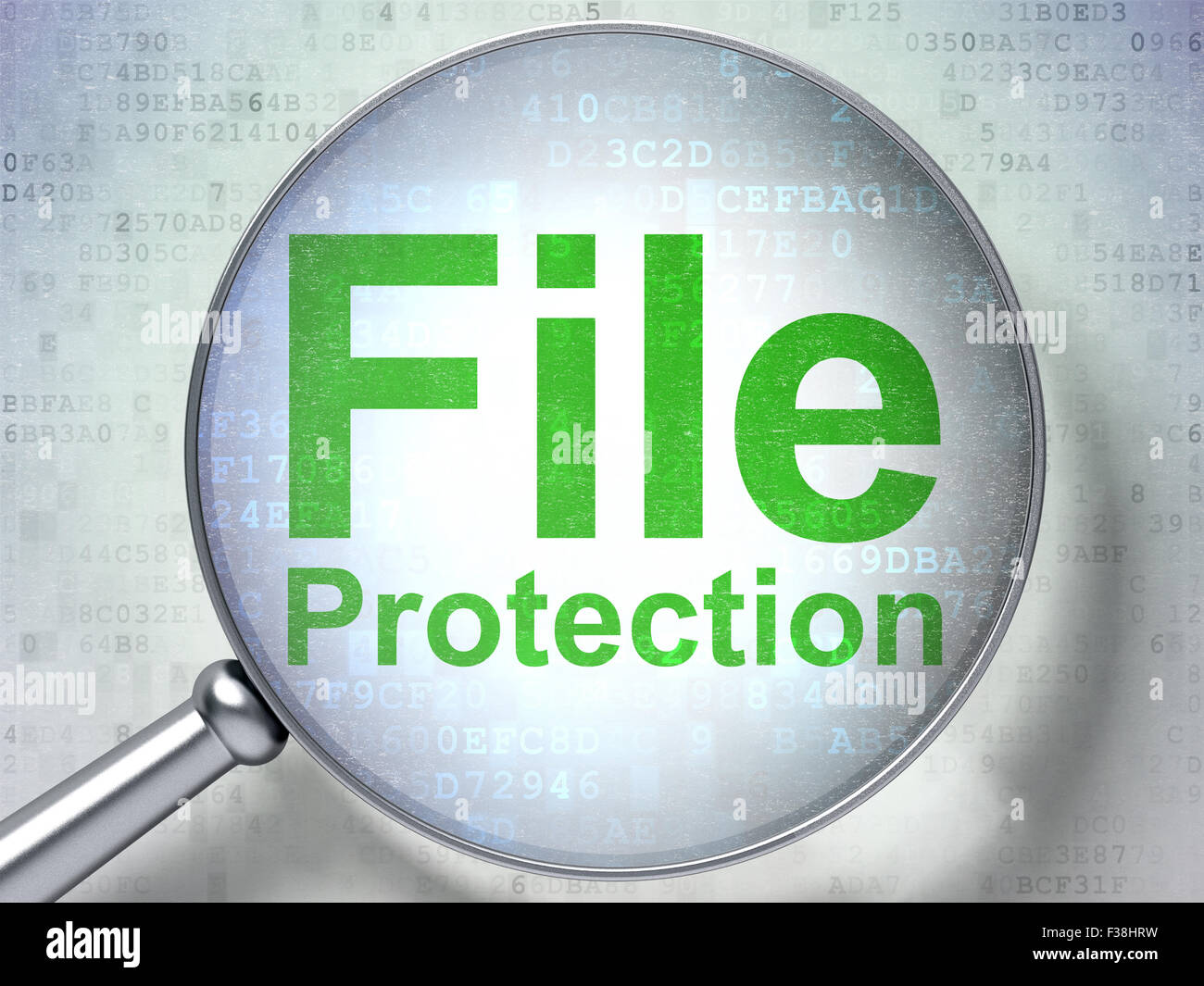 Privacy concept: File Protection with optical glass Stock Photo - Alamy