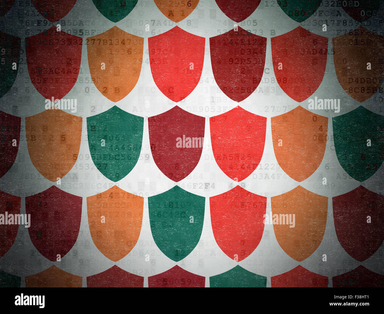 Privacy concept: Shield icons on Digital Paper background Stock Photo ...
