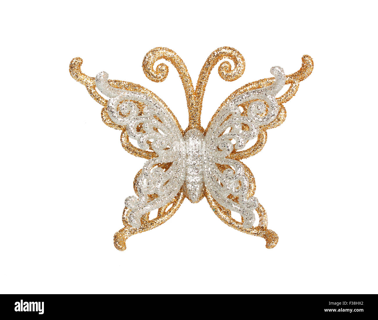 silver butterfly isolated on white background Stock Photo - Alamy