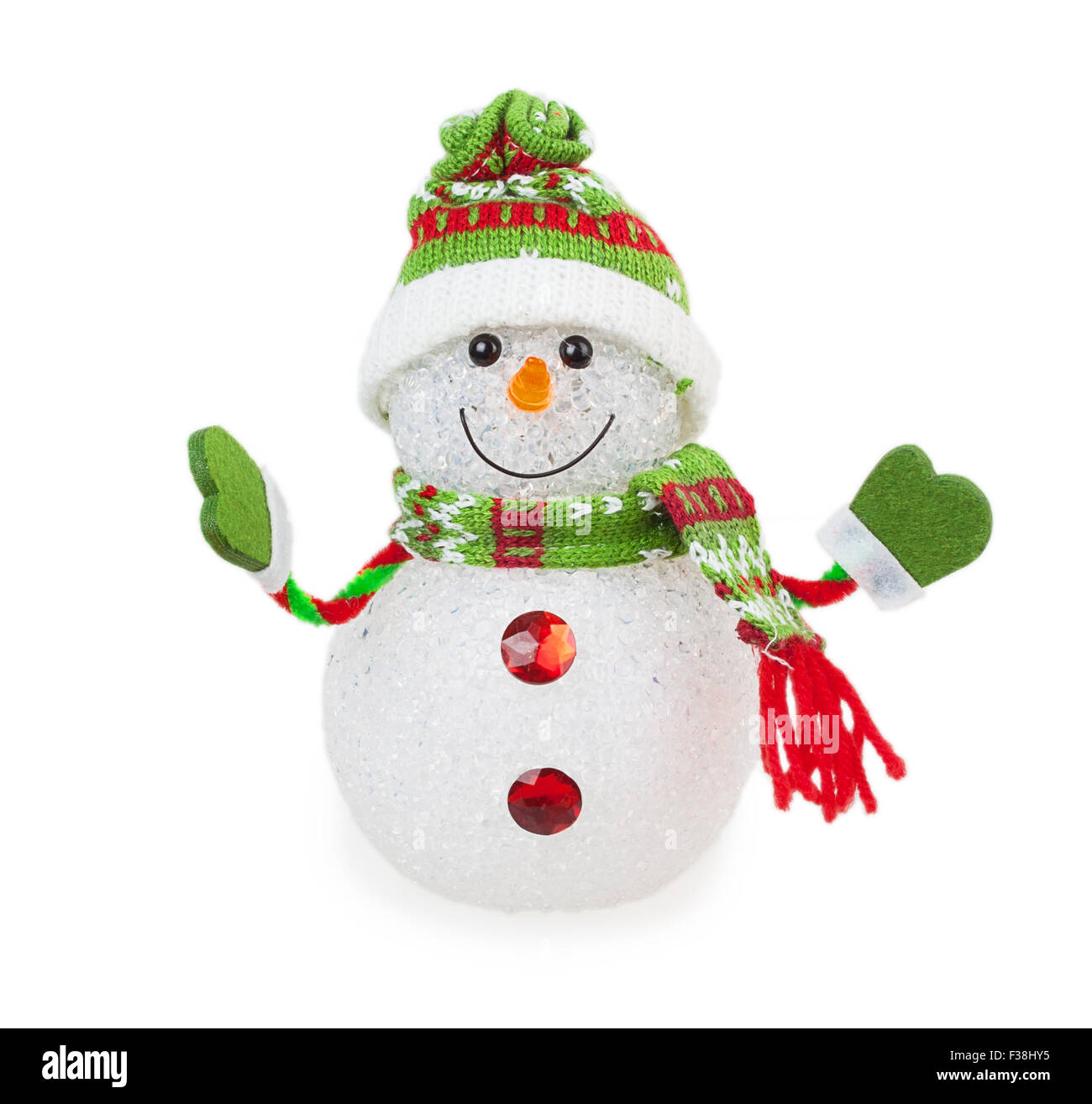 Snowman isolated on white background Stock Photo - Alamy