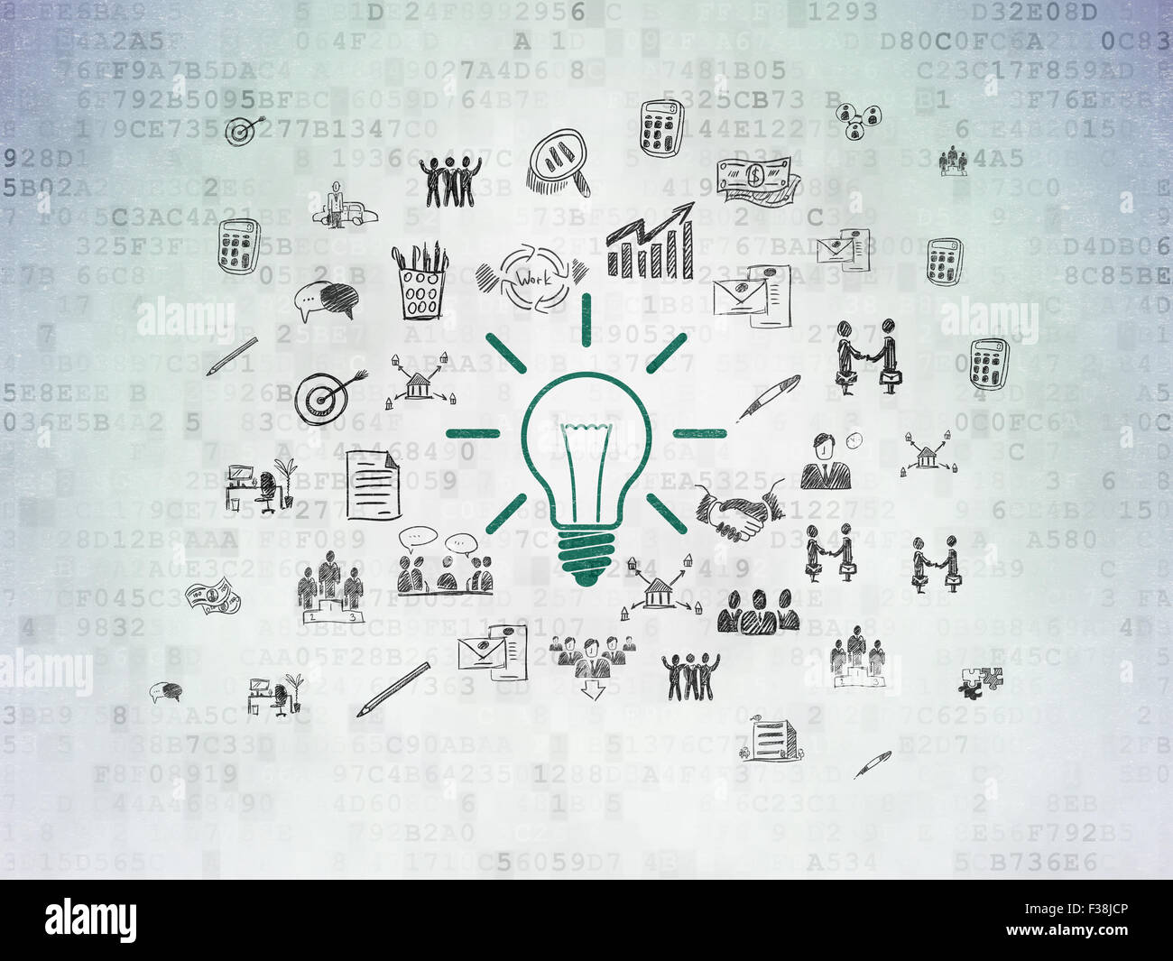 Finance concept: Light Bulb on Digital Paper background Stock Photo - Alamy