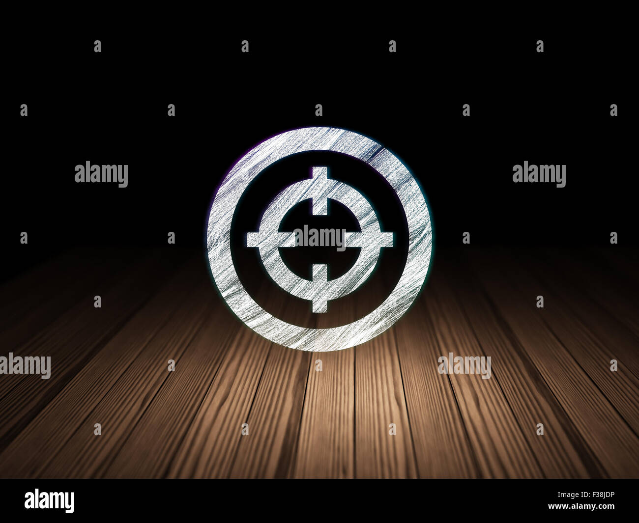 Business concept: Target in grunge dark room Stock Photo - Alamy