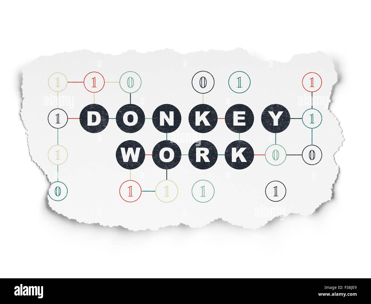 Finance concept: Donkey Work on Torn Paper background Stock Photo - Alamy