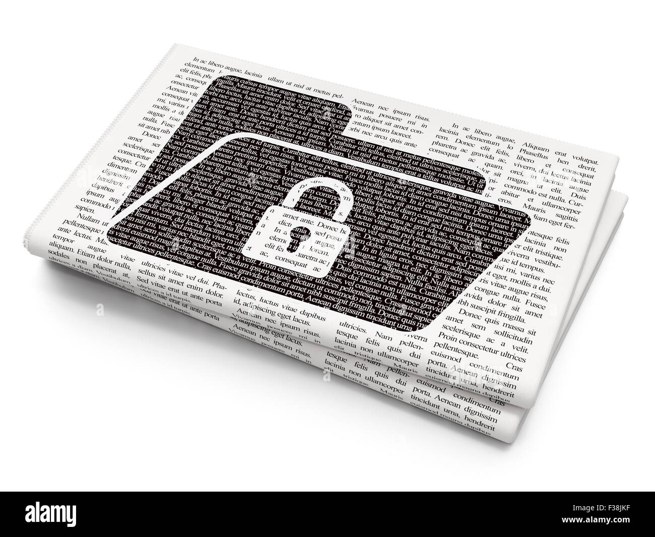 Business concept: Folder With Lock on Newspaper background Stock Photo ...