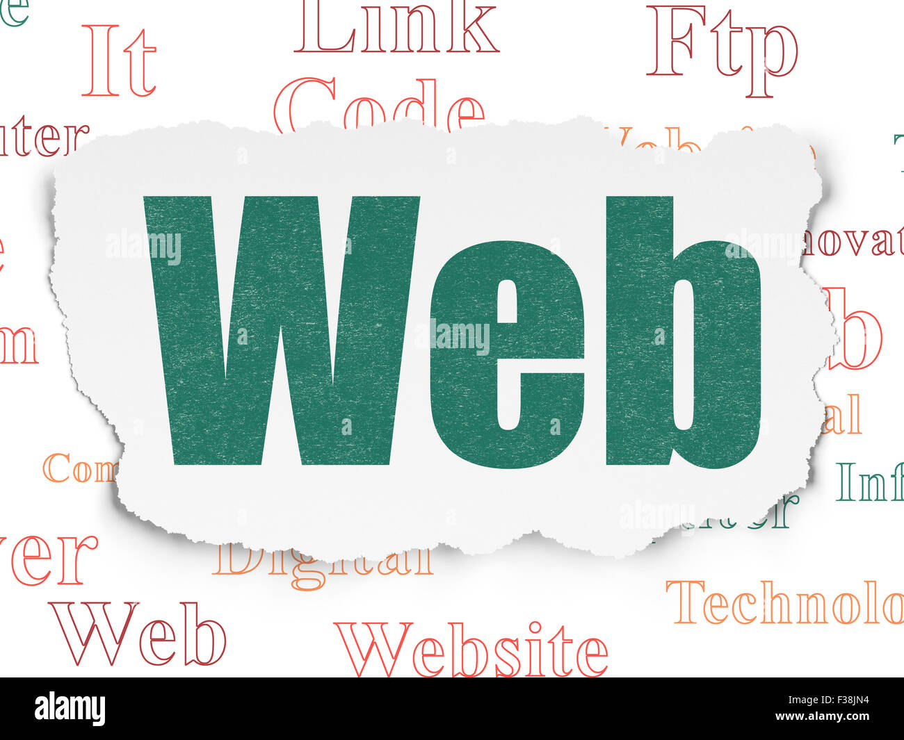 Web development concept: Web on Torn Paper background Stock Photo - Alamy