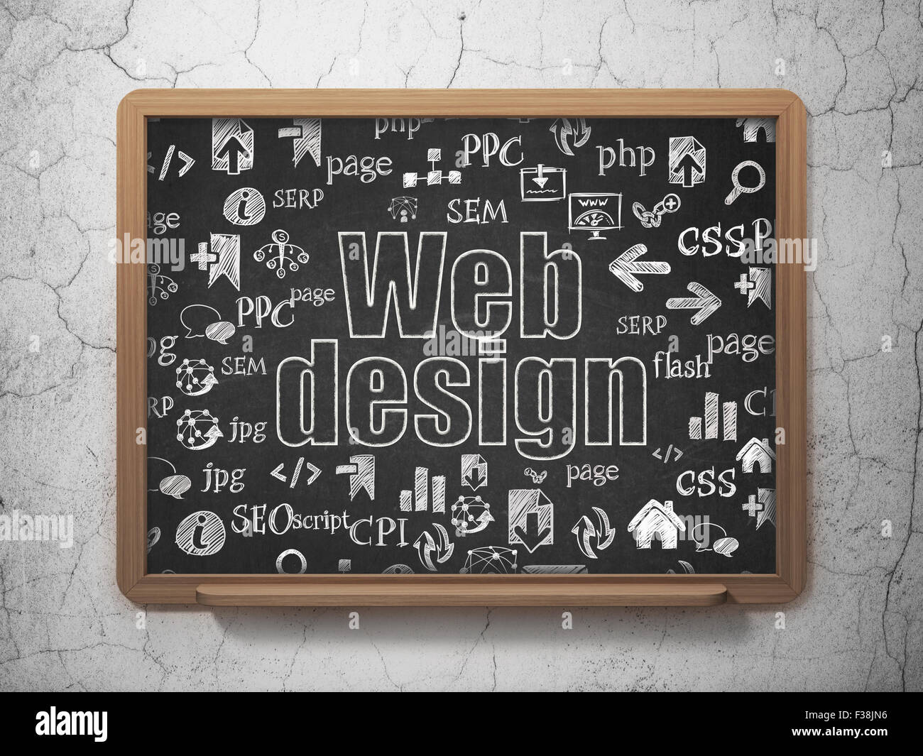 Web development concept: Web Design on School Board background Stock Photo - Alamy