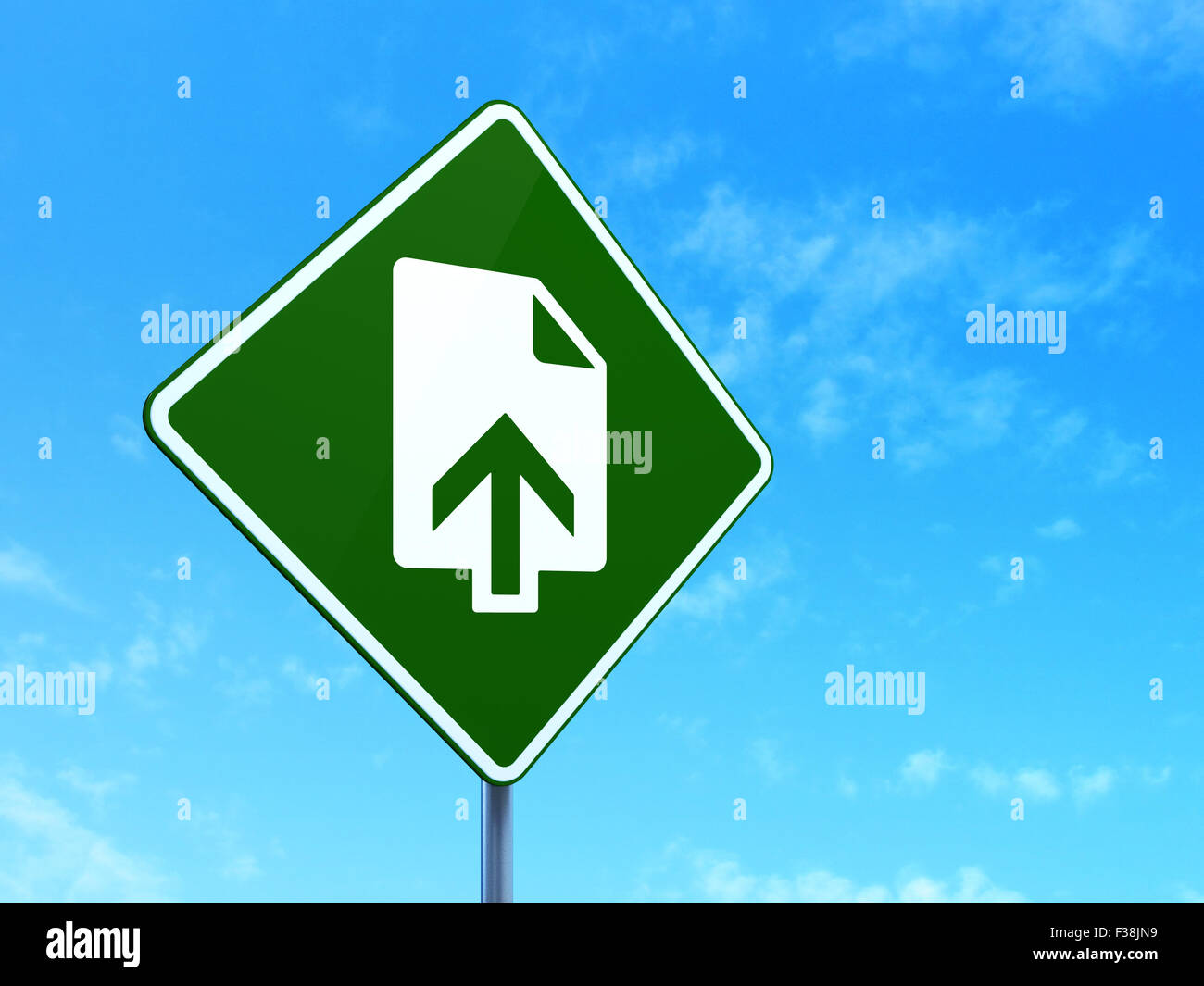 Web design concept: Upload on road sign background Stock Photo - Alamy