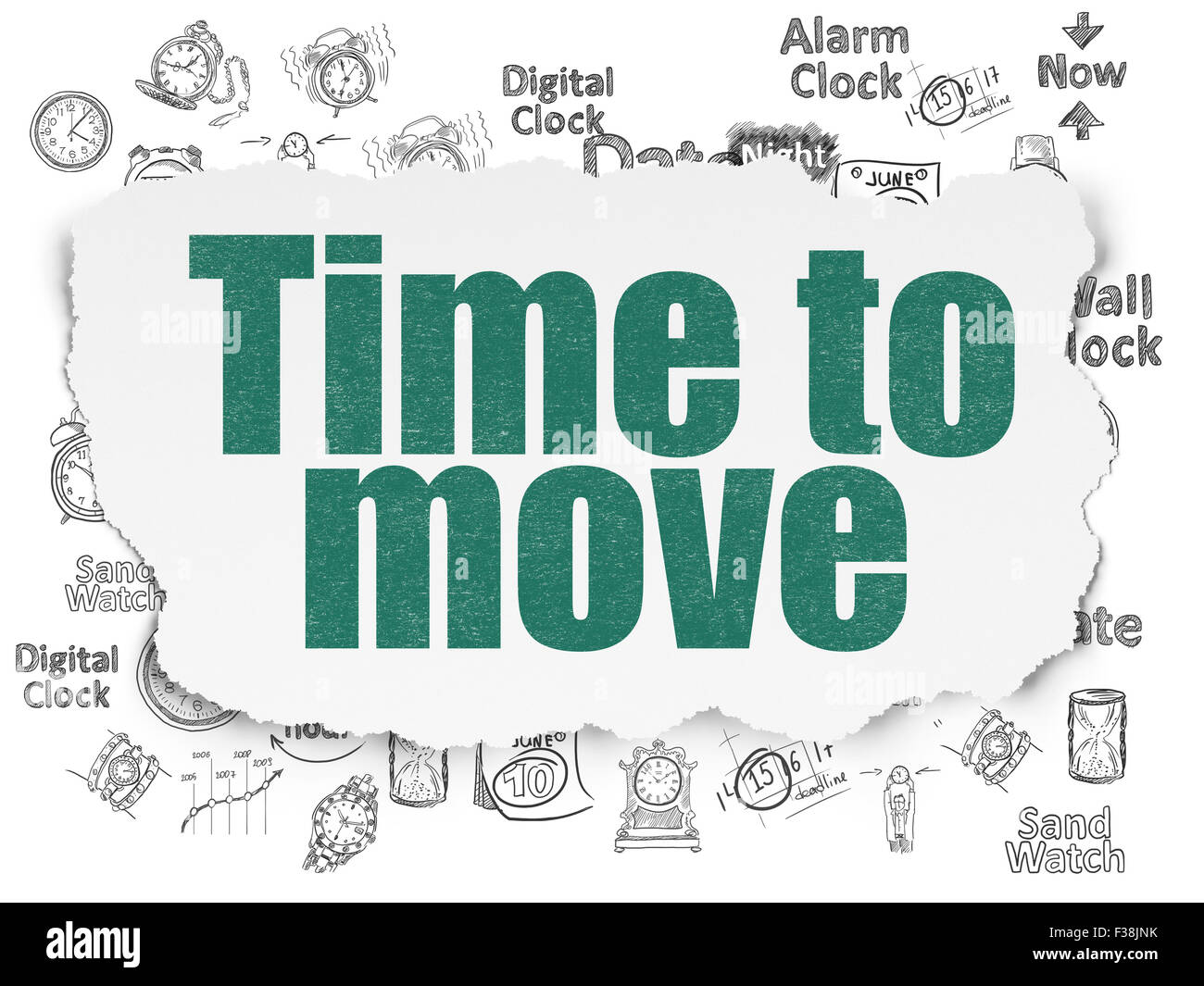Timeline concept: Time to Move on Torn Paper background Stock Photo - Alamy
