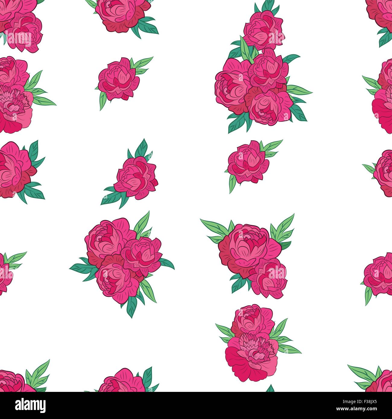 Seamless pattern with pink peonies Stock Vector Image & Art - Alamy