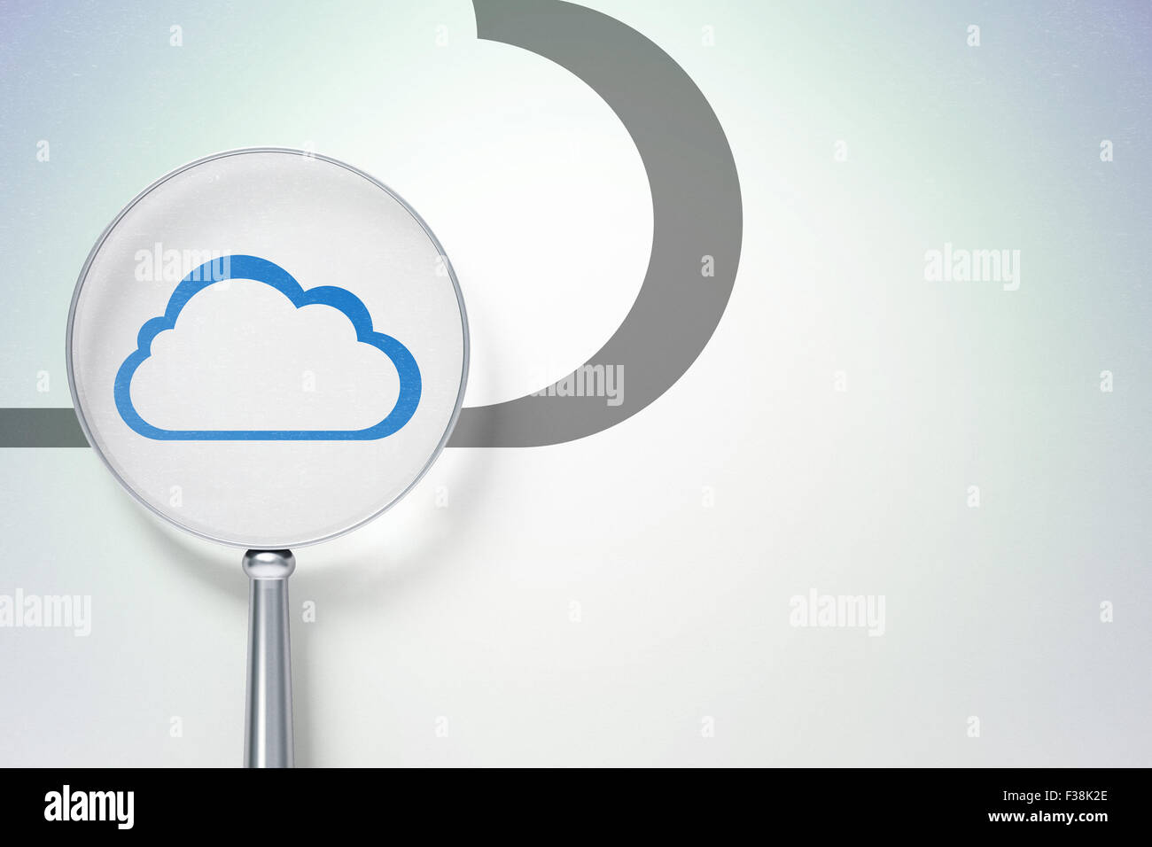 Cloud computing concept: Cloud with optical glass on digital background ...