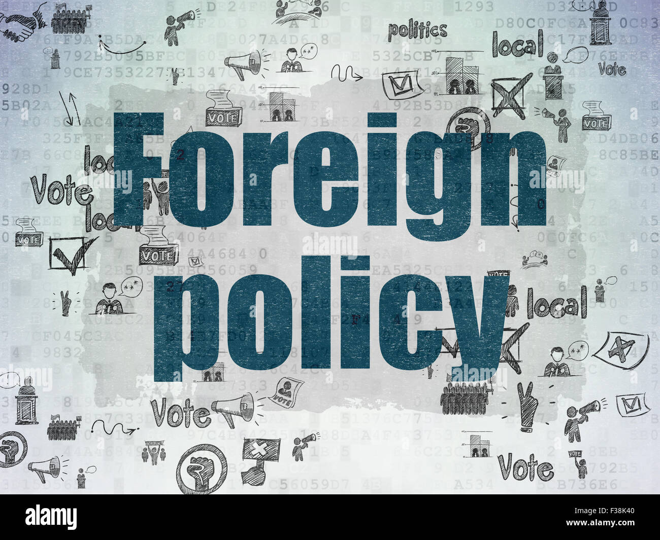 Politics concept: Foreign Policy on Digital Paper background Stock ...