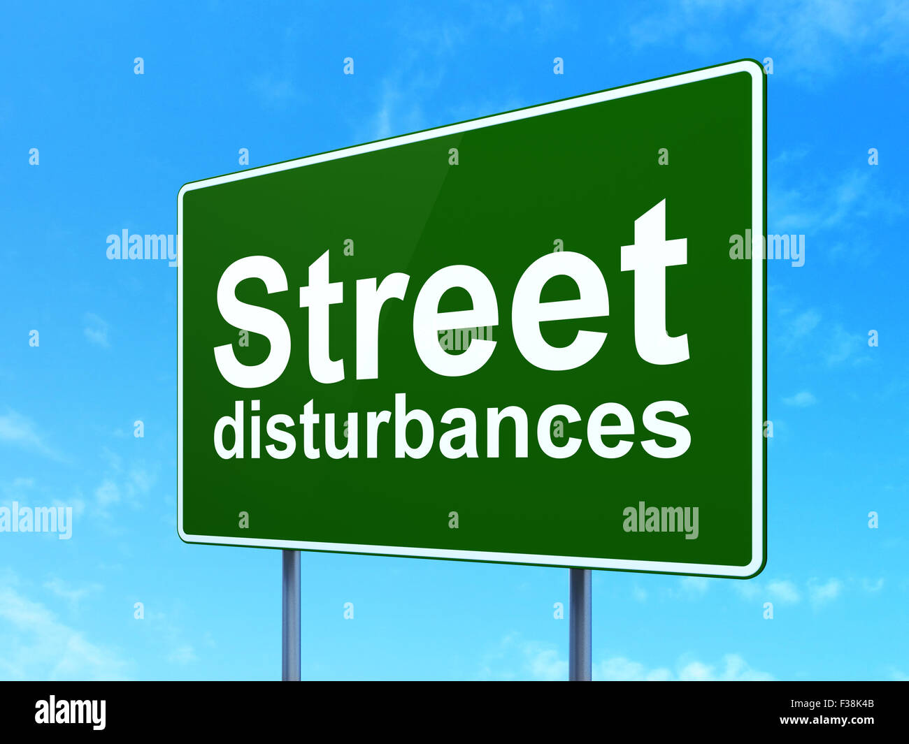 Politics concept: Street Disturbances on road sign background Stock ...
