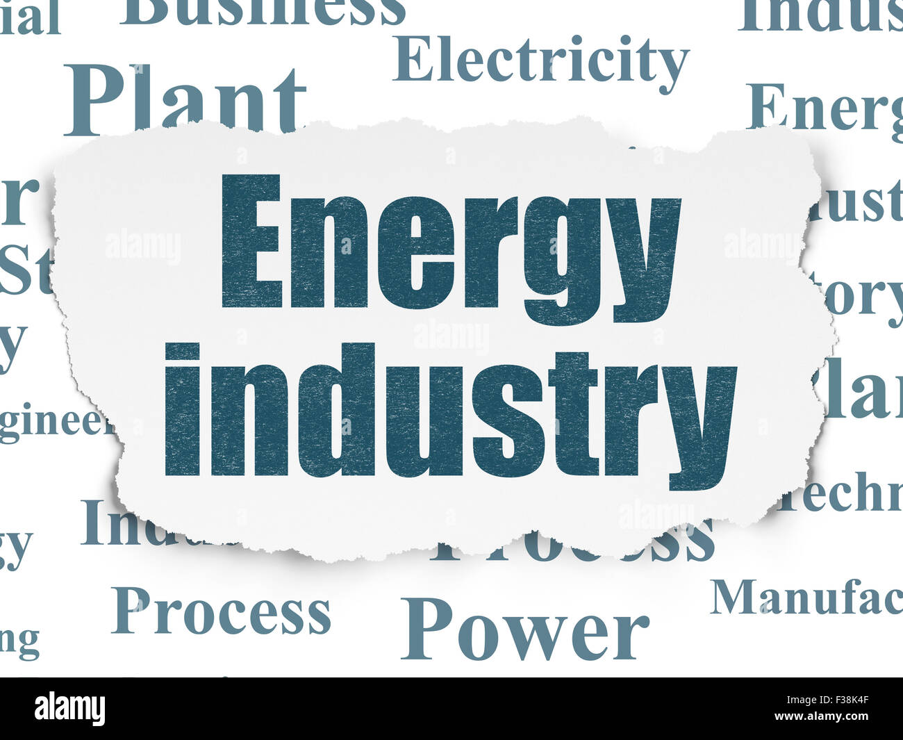 Manufacuring concept: Energy Industry on Torn Paper background Stock ...