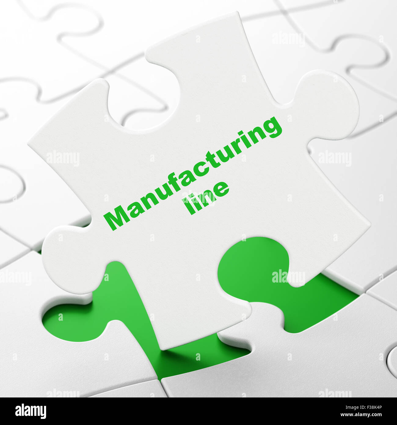 Industry concept: Manufacturing Line on puzzle background Stock Photo ...