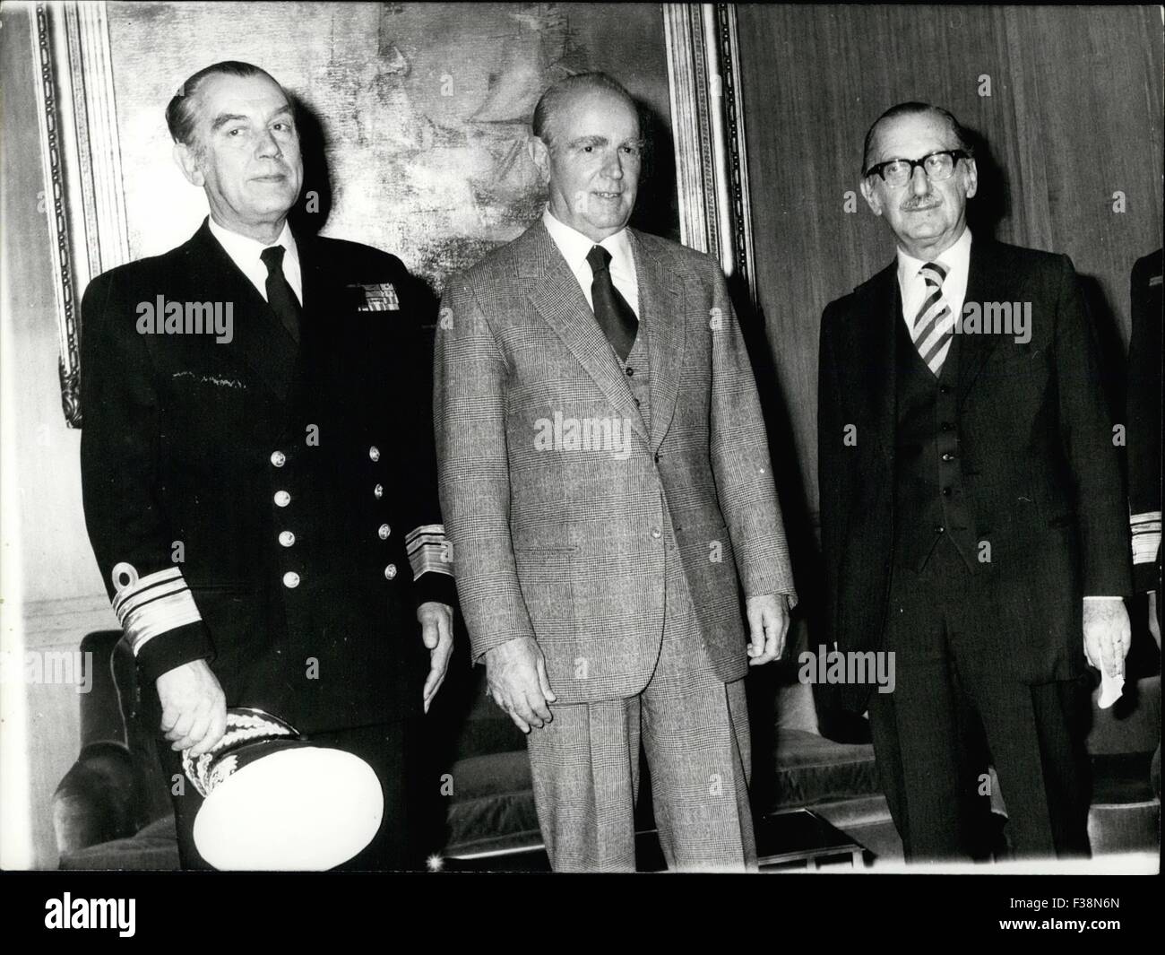 Premier Constantine Caramanlis with his efence Minister and leader ...