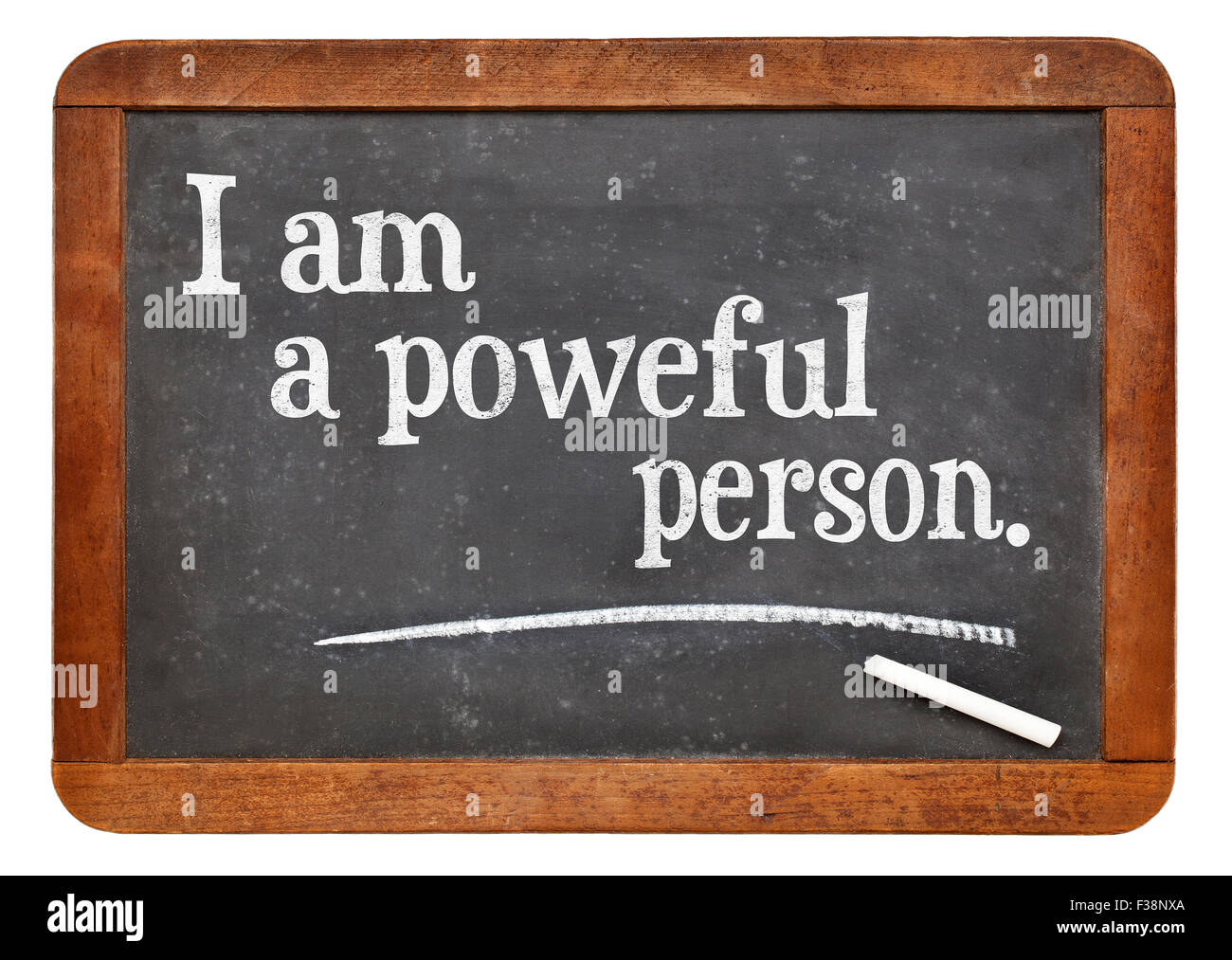 I am a powerful person - positive affirmation words on a vintage slate ...