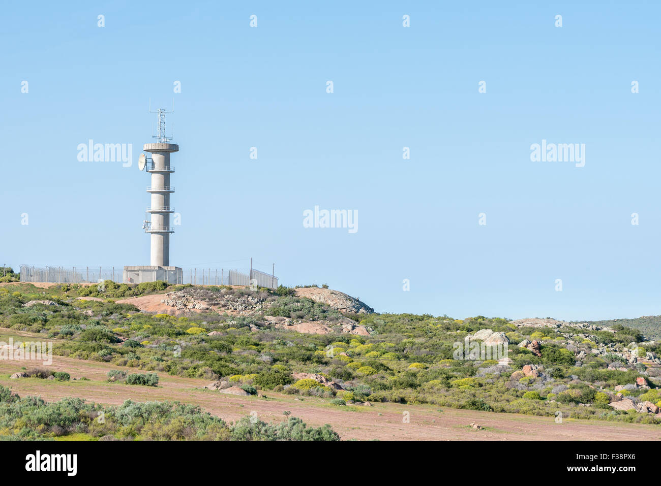 KHARKAMS, SOUTH AFRICA - AUGUST 9, 2015: A microwave telecommunications ...