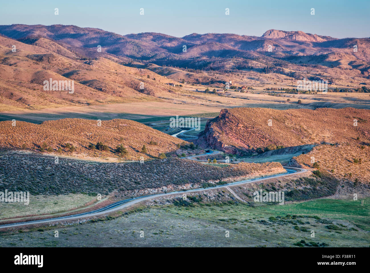sunrise over Charles Hansen canal below Horsetooth Reservoir, part of ...