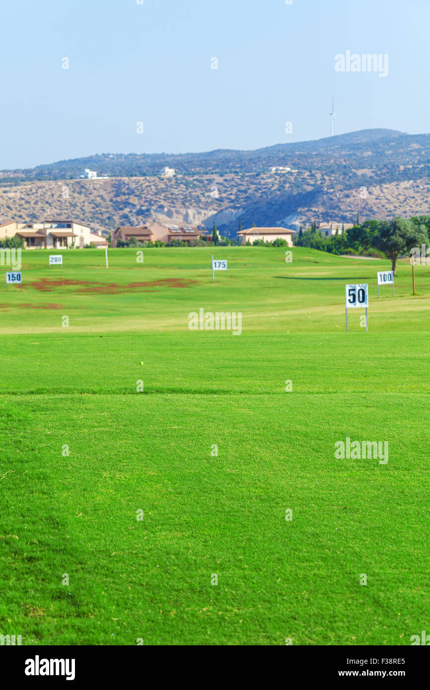 Training golf field for range shots, Cyprus Stock Photo - Alamy