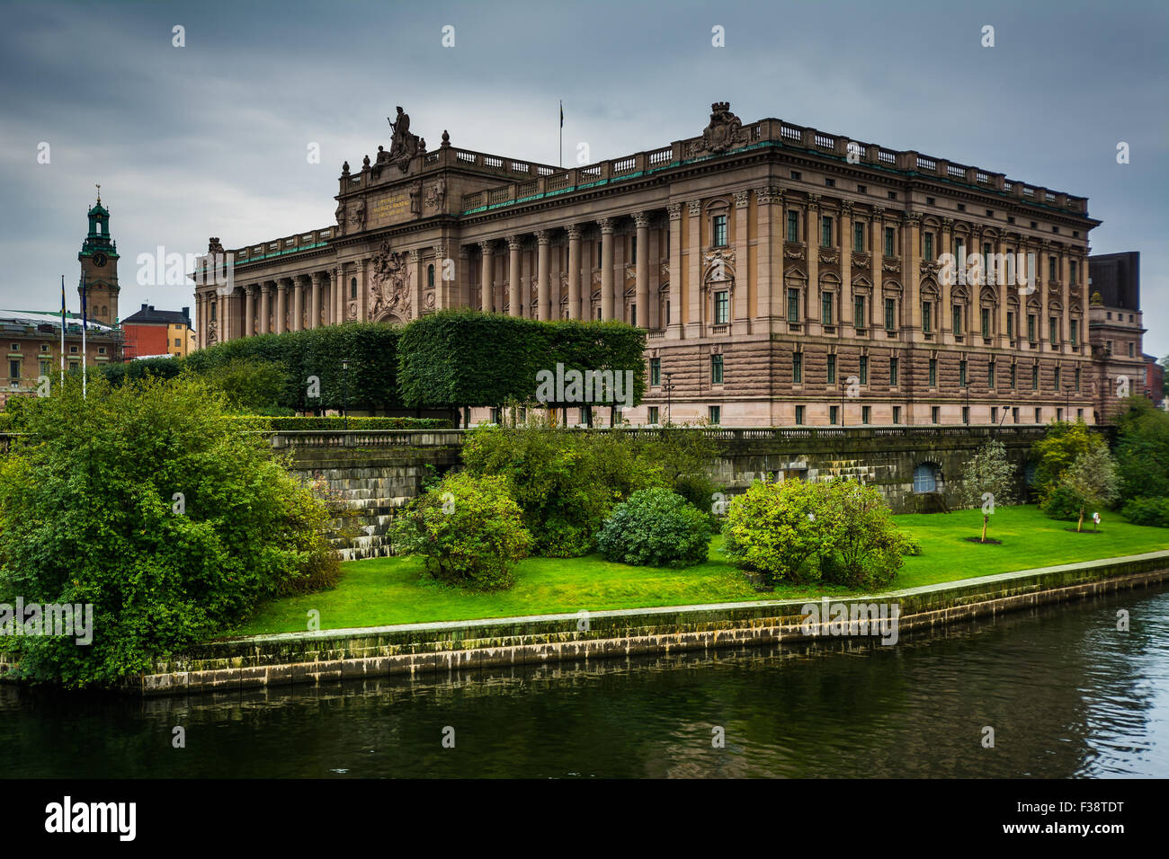 Riksdagshuset, the Swedish Parliament Building, on the island of Helgeandsholmen, in Galma Stan ...