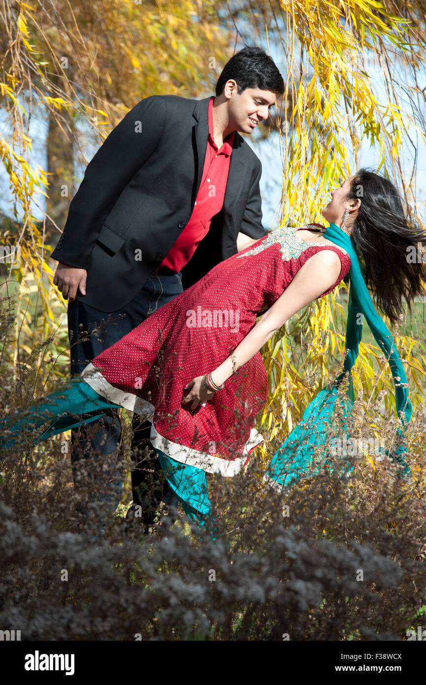 Young Happy Indian Couple Stock Photo - Alamy