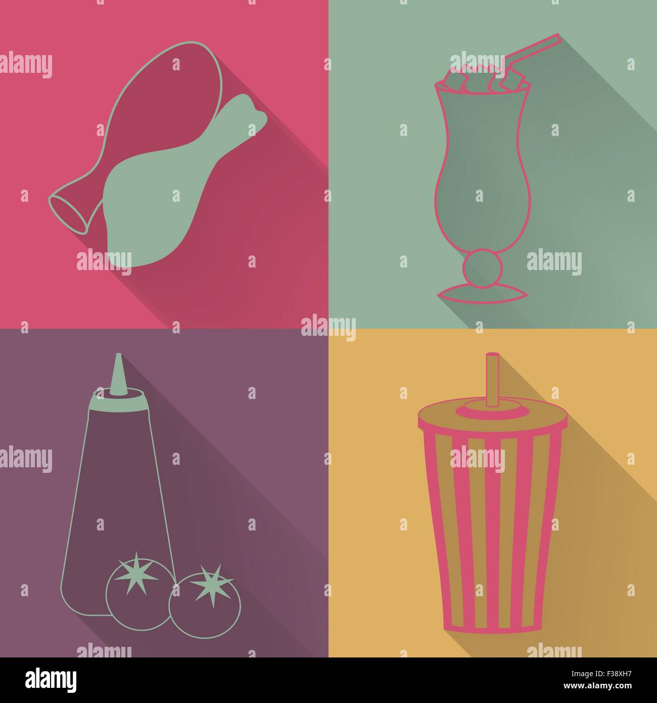 American fast food dishes Stock Vector Images - Alamy