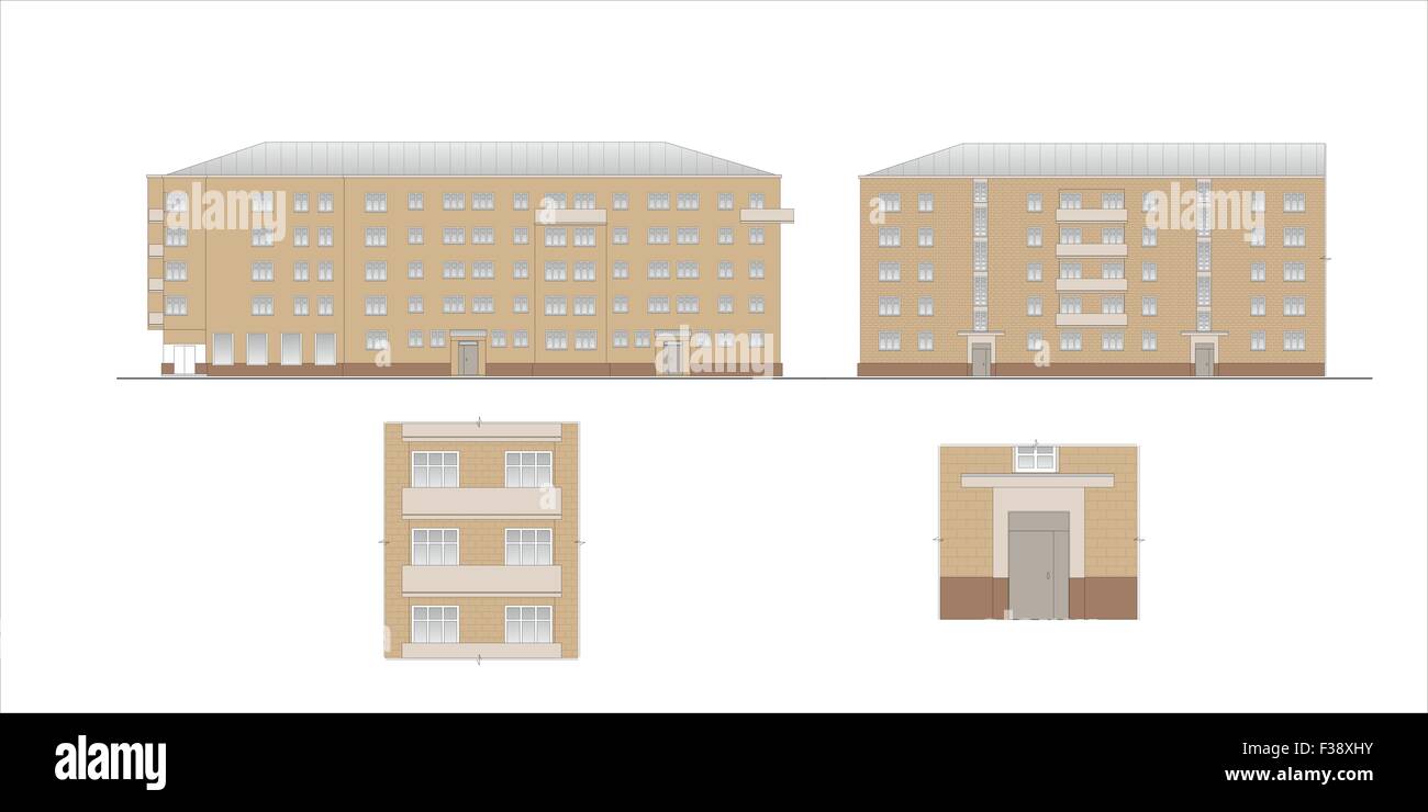 Houses, Buildings, Constructions, Installations. Illustrations of ...