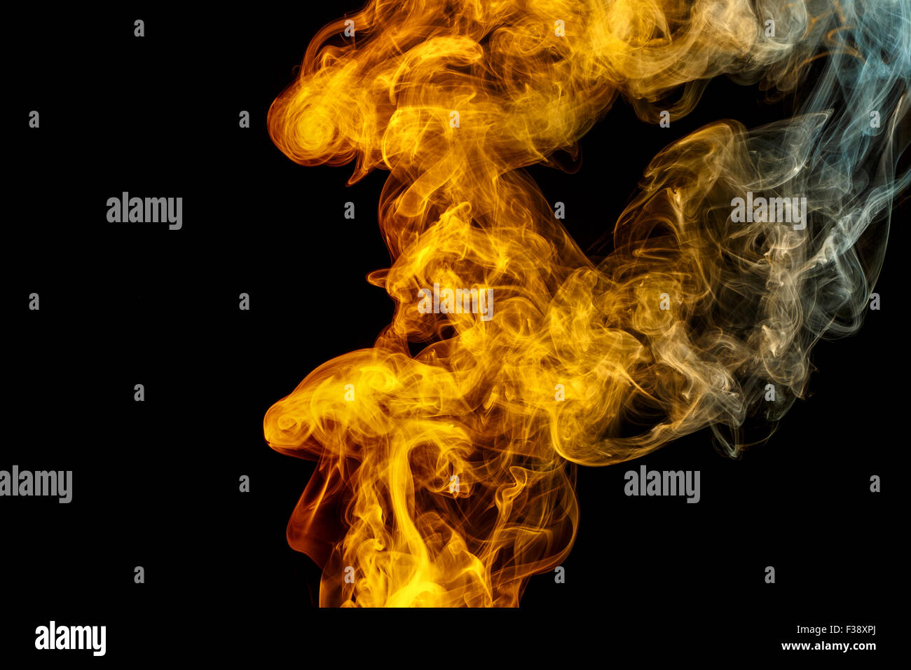 Yellow Abstract smoke on a black background. Abstract art Stock Photo ...