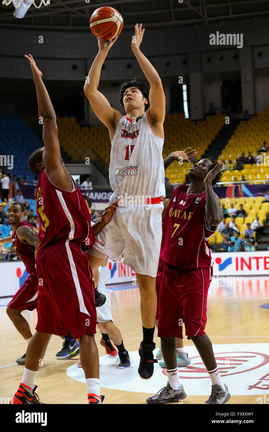 Changsha, China. 1st Oct, 2015. (L-R) Khalid Abdalla Adam (QAT), Joji ...
