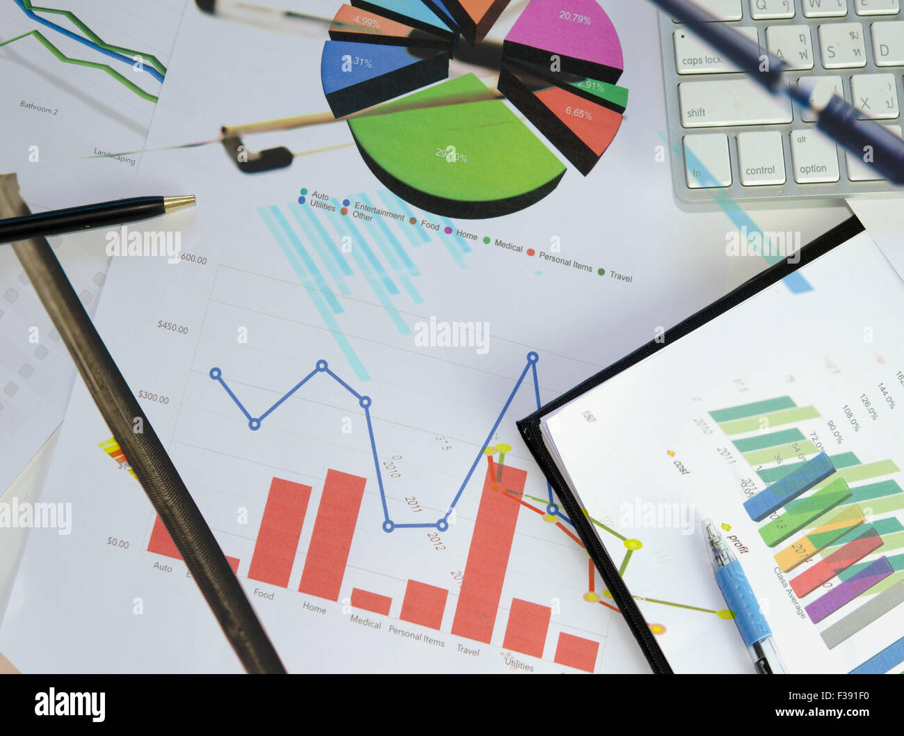 analyzing report, business performance concept Stock Photo - Alamy