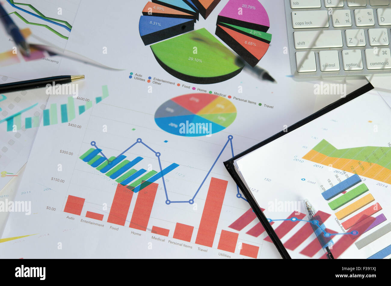 Business paperwork present with diagram.Business concept Stock Photo ...