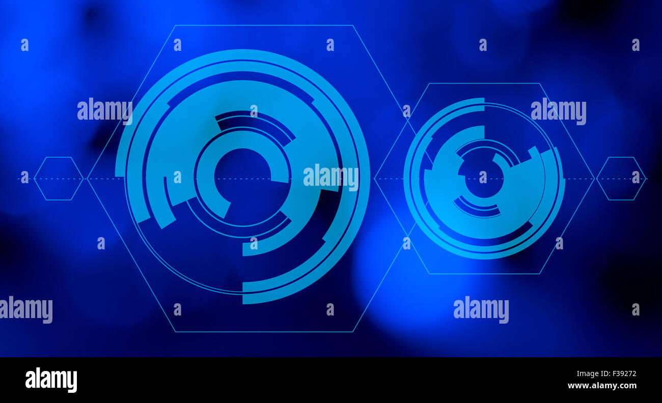 Futuristic dark blue HUD screen Stock Photo - Alamy