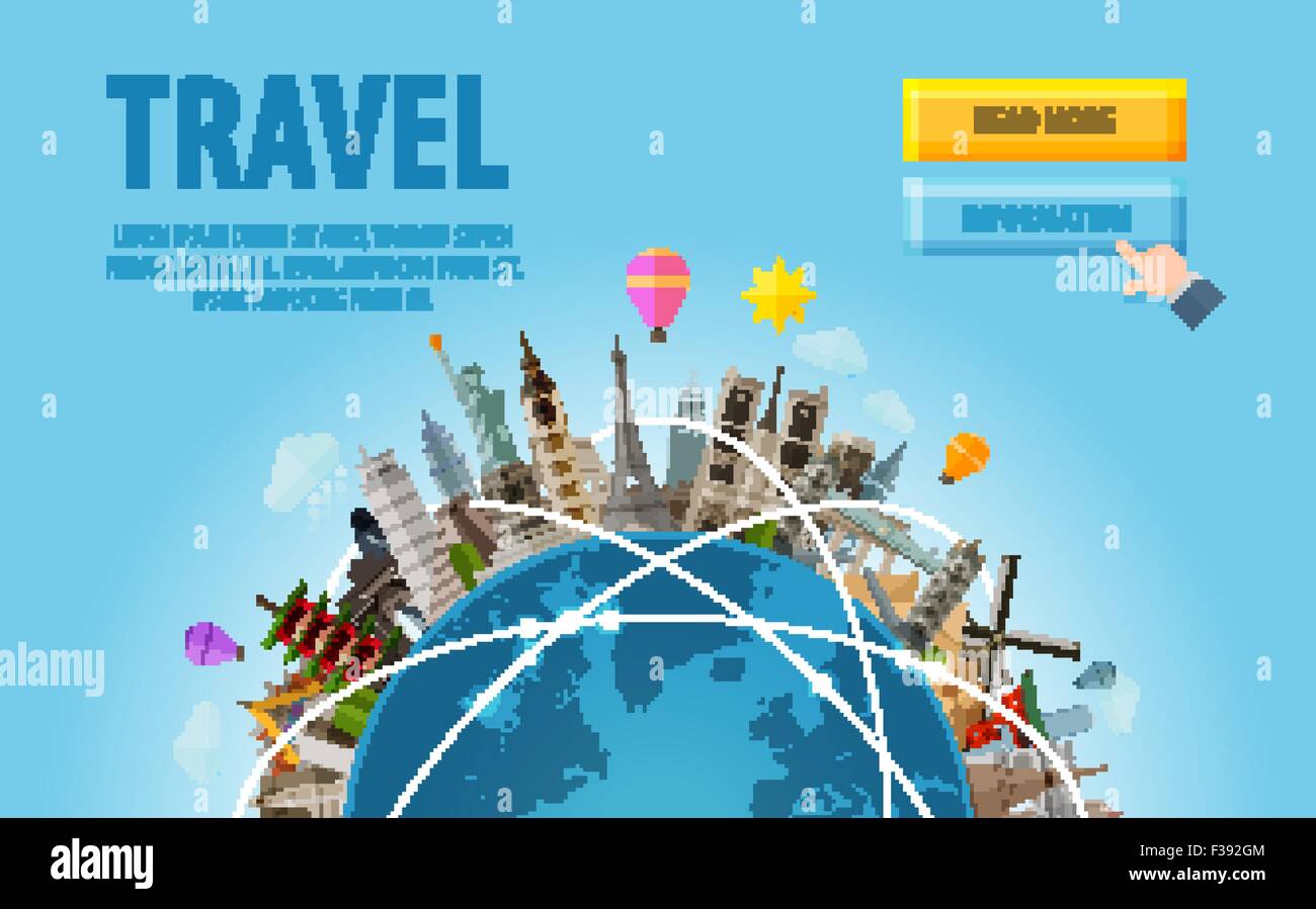 travel. famous monuments of the world Stock Vector Image & Art - Alamy